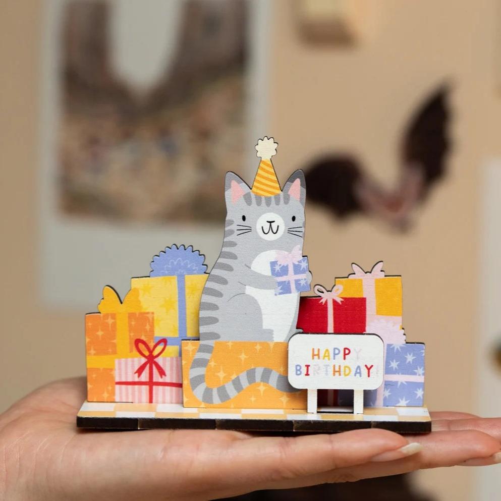 Dapple & Dot Pop Out Card | Happy Birthday Cat – Conscious Craft