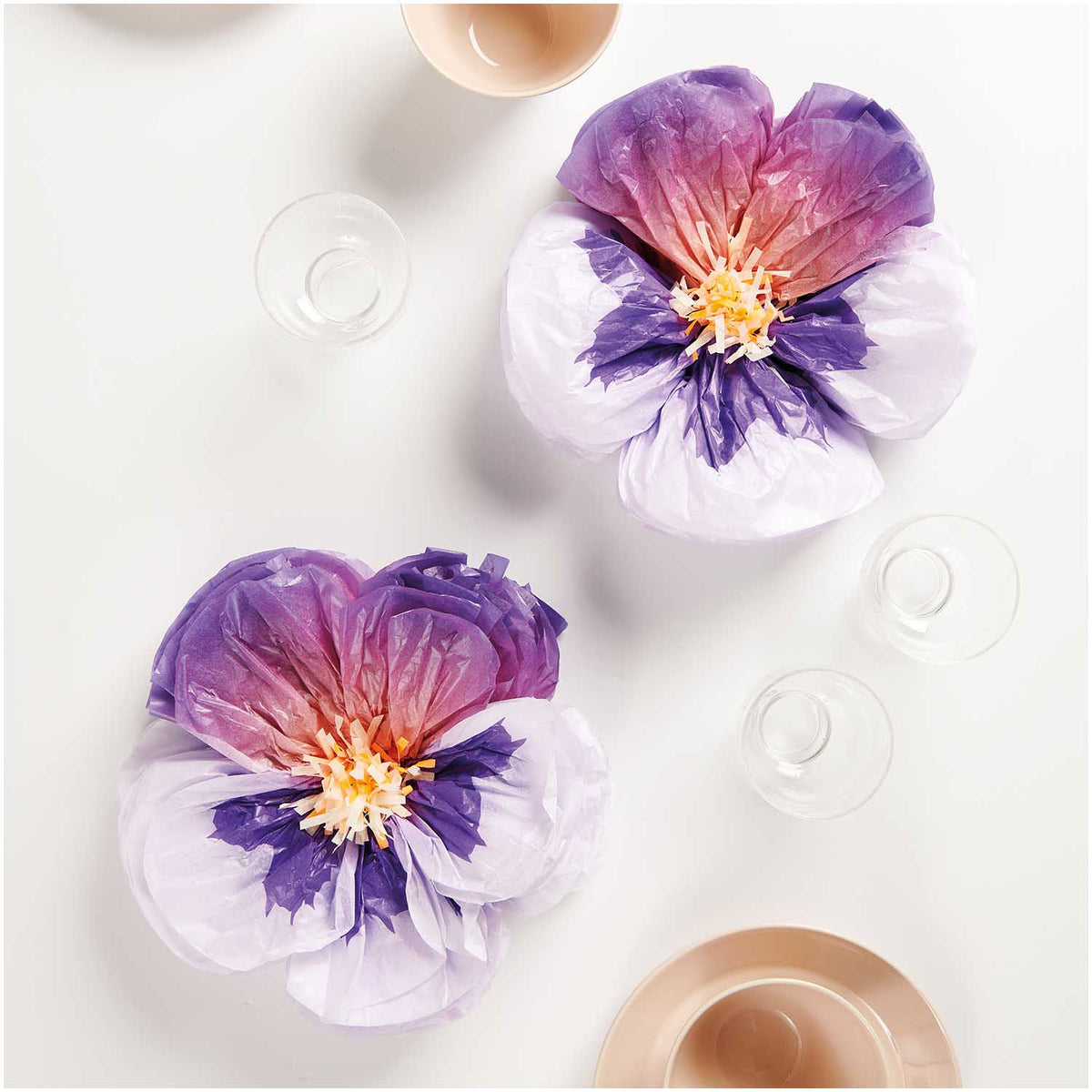 Tissue Paper Flowers Pansies | Conscious Craft
