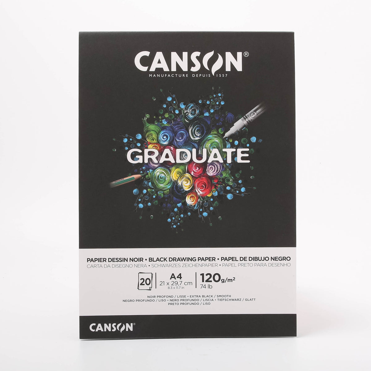 Canson Graduate Black Drawing Paper A4 | 120g/m2 – Conscious Craft