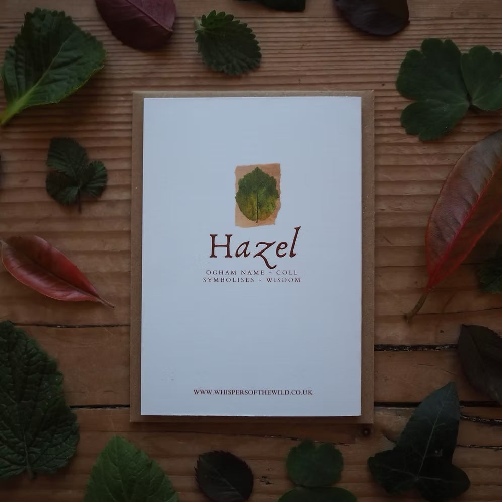 Whispers of the Wild | Hazel Ogham Leaf Card – Conscious Craft