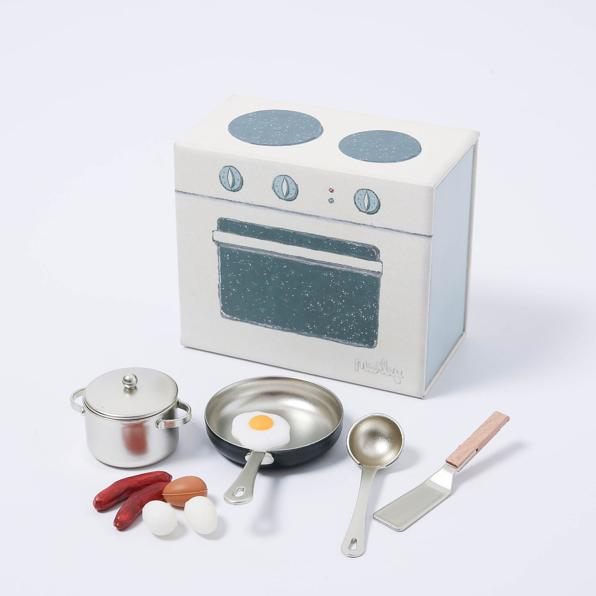 Maileg mice Cooking Set with pans, utensils & food | Conscious Craft