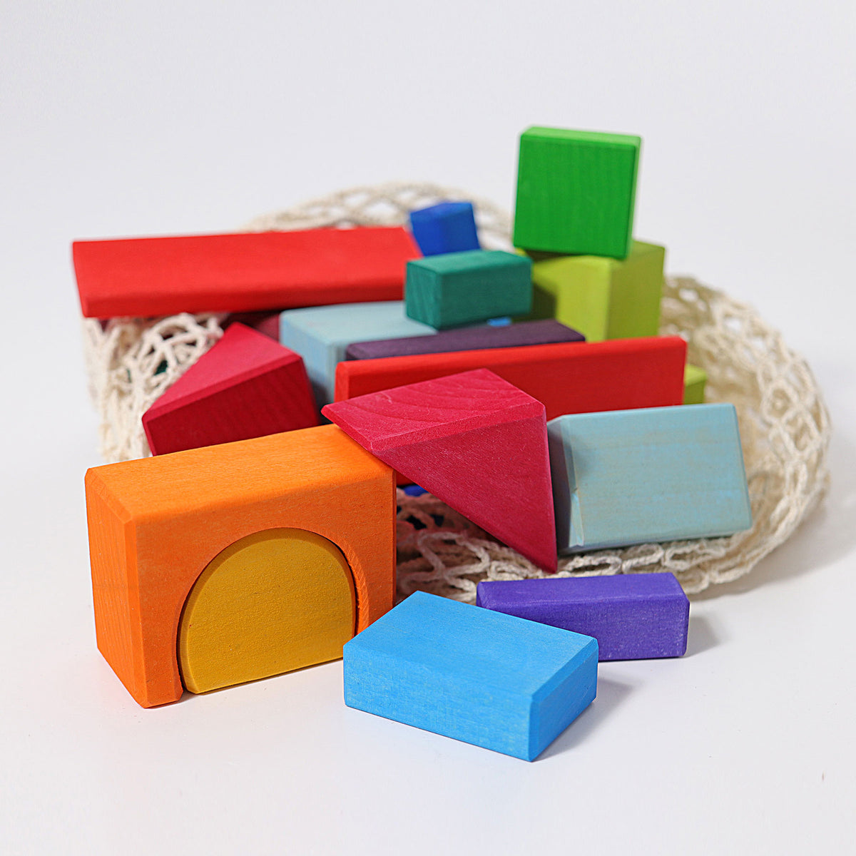 Grimm's 30 Coloured Geo-Blocks | Conscious Craft