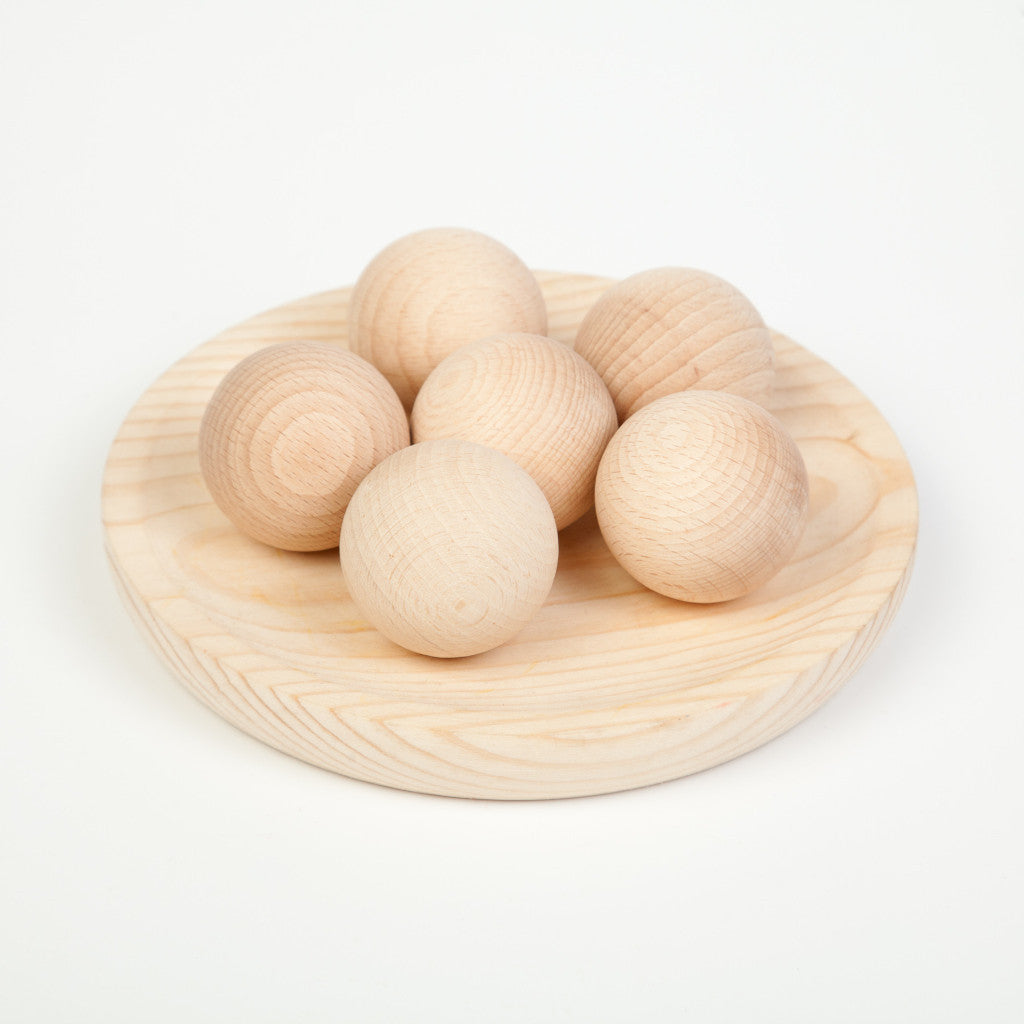 Grapat 6 Large Natural Wooden Balls | Conscious Craft