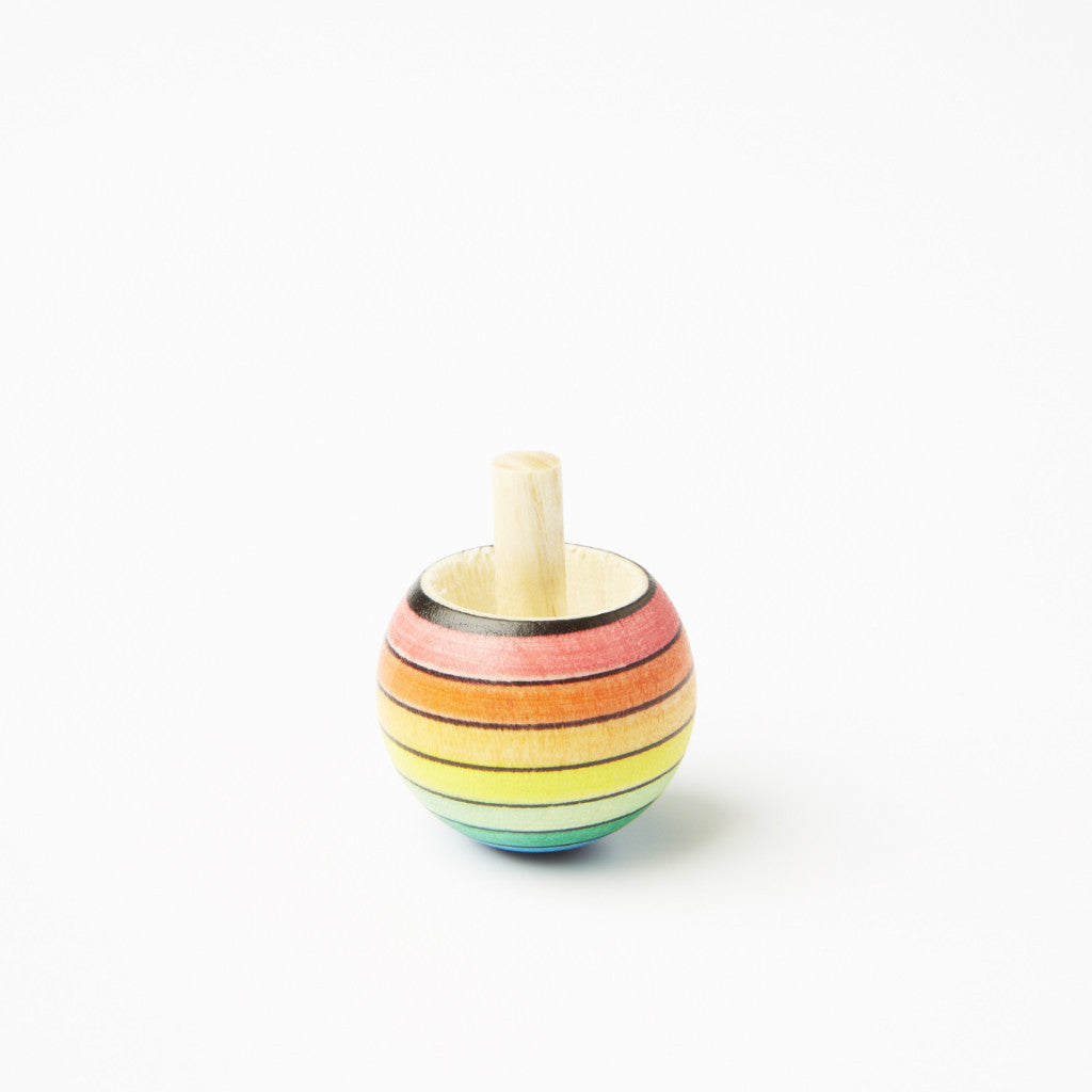 Rainbow Wooden Spinning Turn Top | Conscious Craft