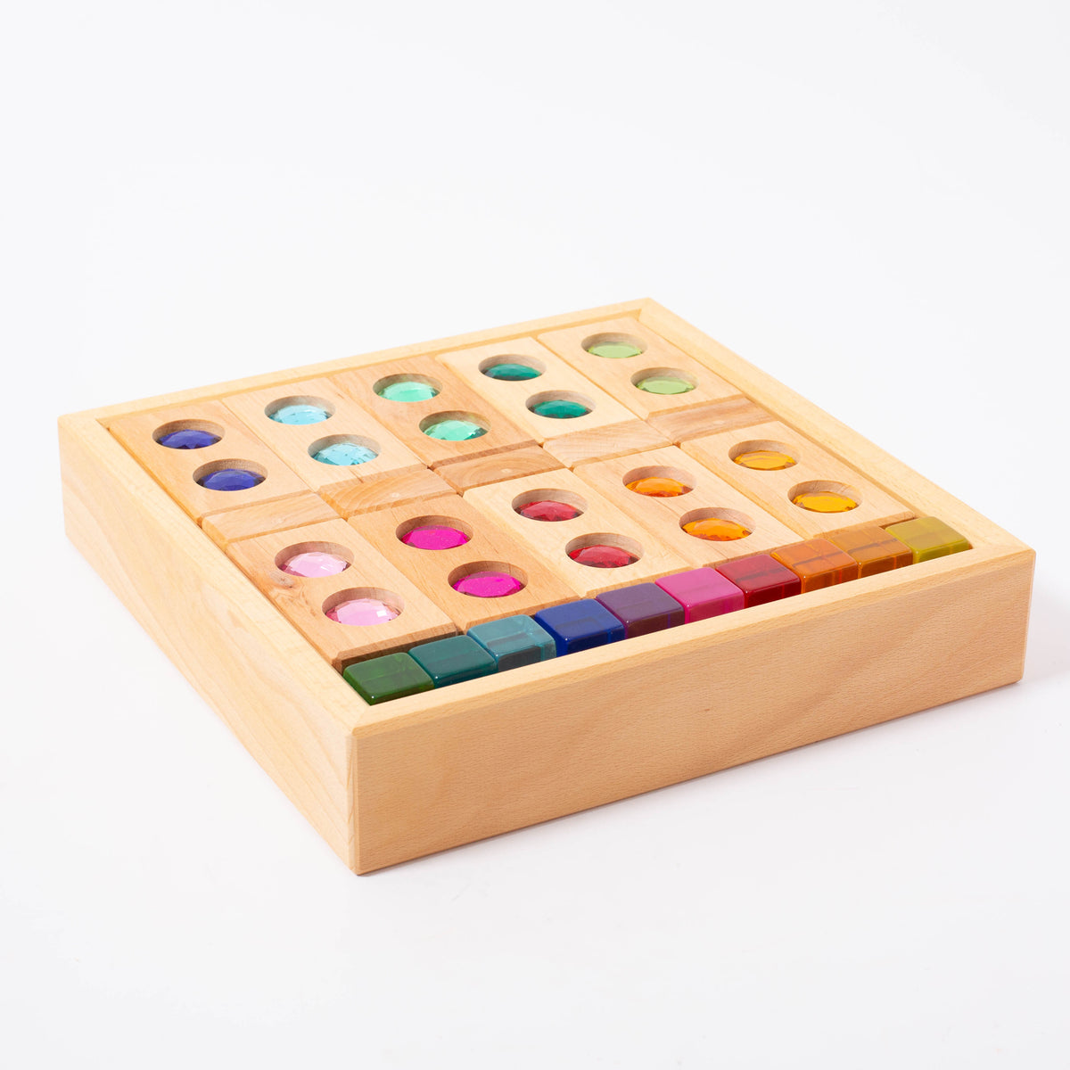 Bauspiel Small Colour Track with Lucent Cubes | Conscious Craft