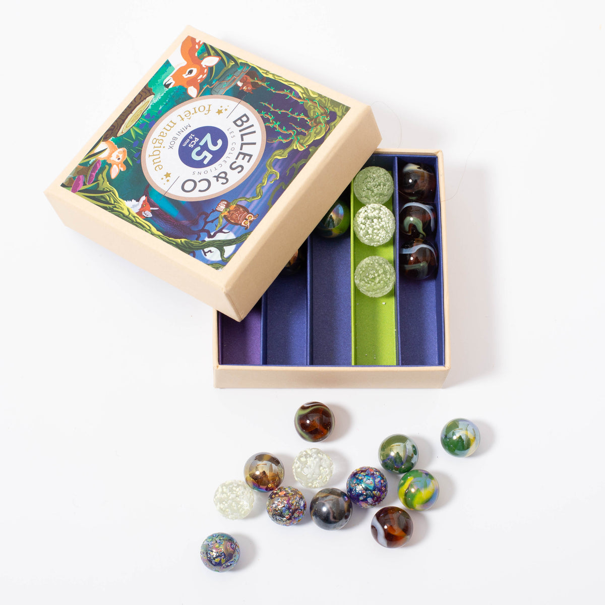 Billes & Co Magic Forest Mini Box Marbles 25 | Conscious Craft