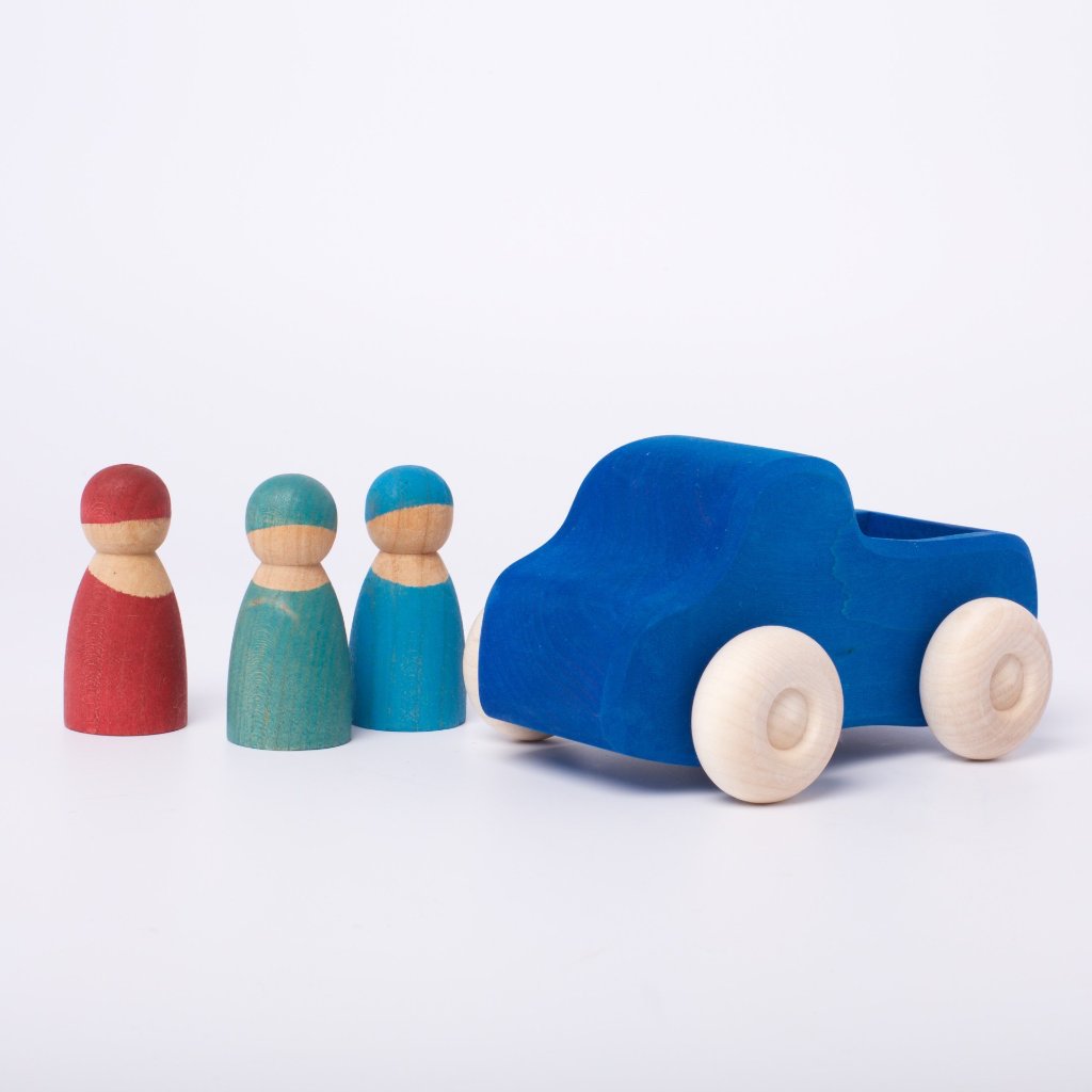 Grimm's Small Wooden Lorry | Blue | Conscious Craft